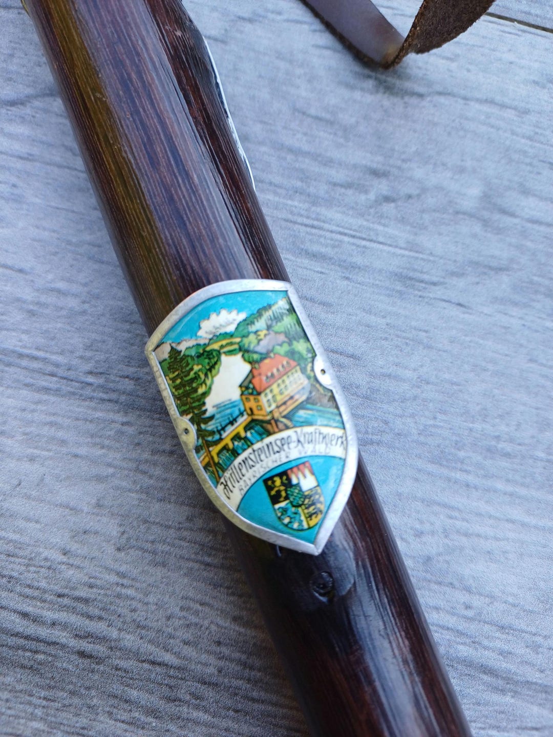 Vintage German Souvenir Walking Stick Badge of Bavarian Forest Germany ...