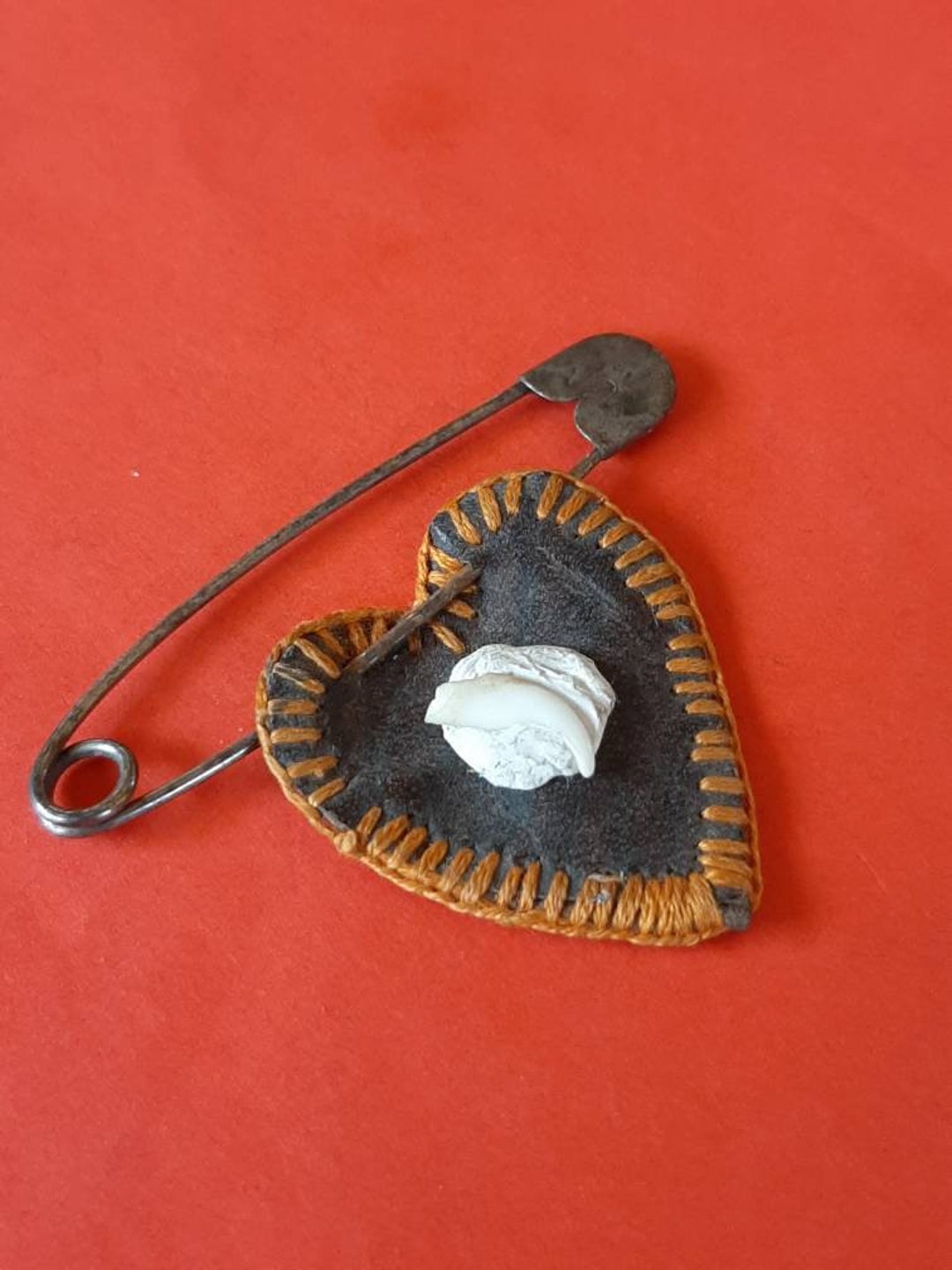 Vintage Religious Catholic French Handmade Heart Scapular Shrine Relic ...