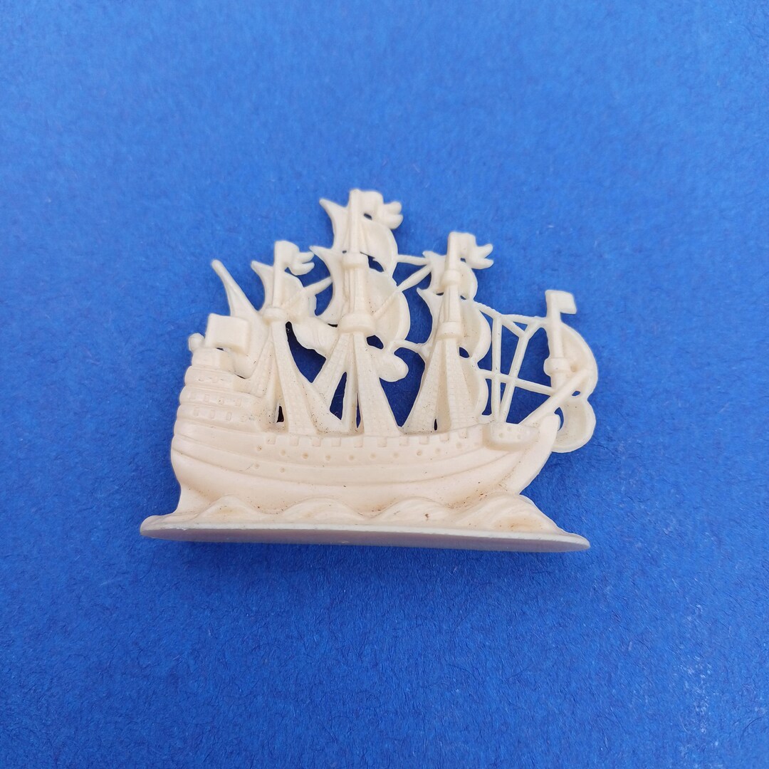 Vintage German White Plastic Figure of a Sail Boat, German Margarine ...