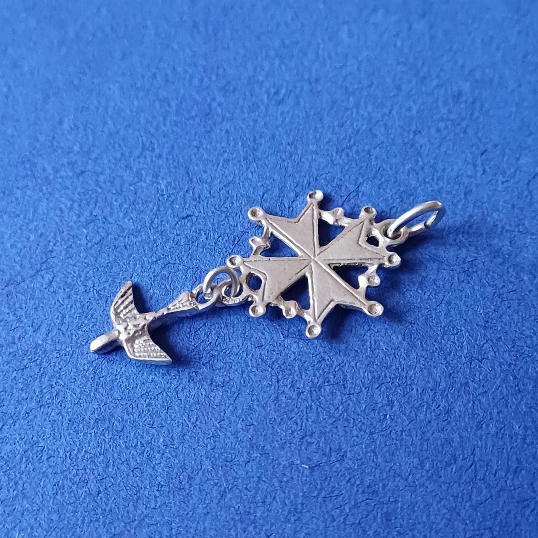 Vintage Dutch Large Silver Hallmarked Huguenot Cross Pendant Charm ...
