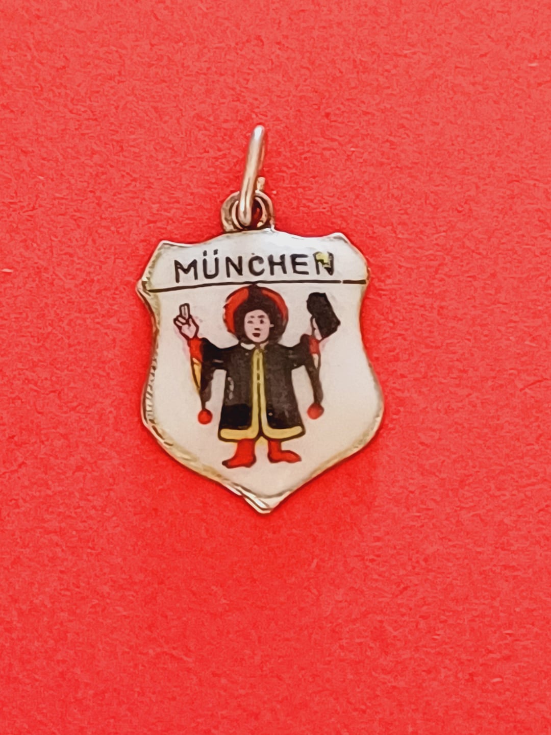 Vintage Silver 800 and Enamel Travel Shield Charm of Munich, Bayern ...