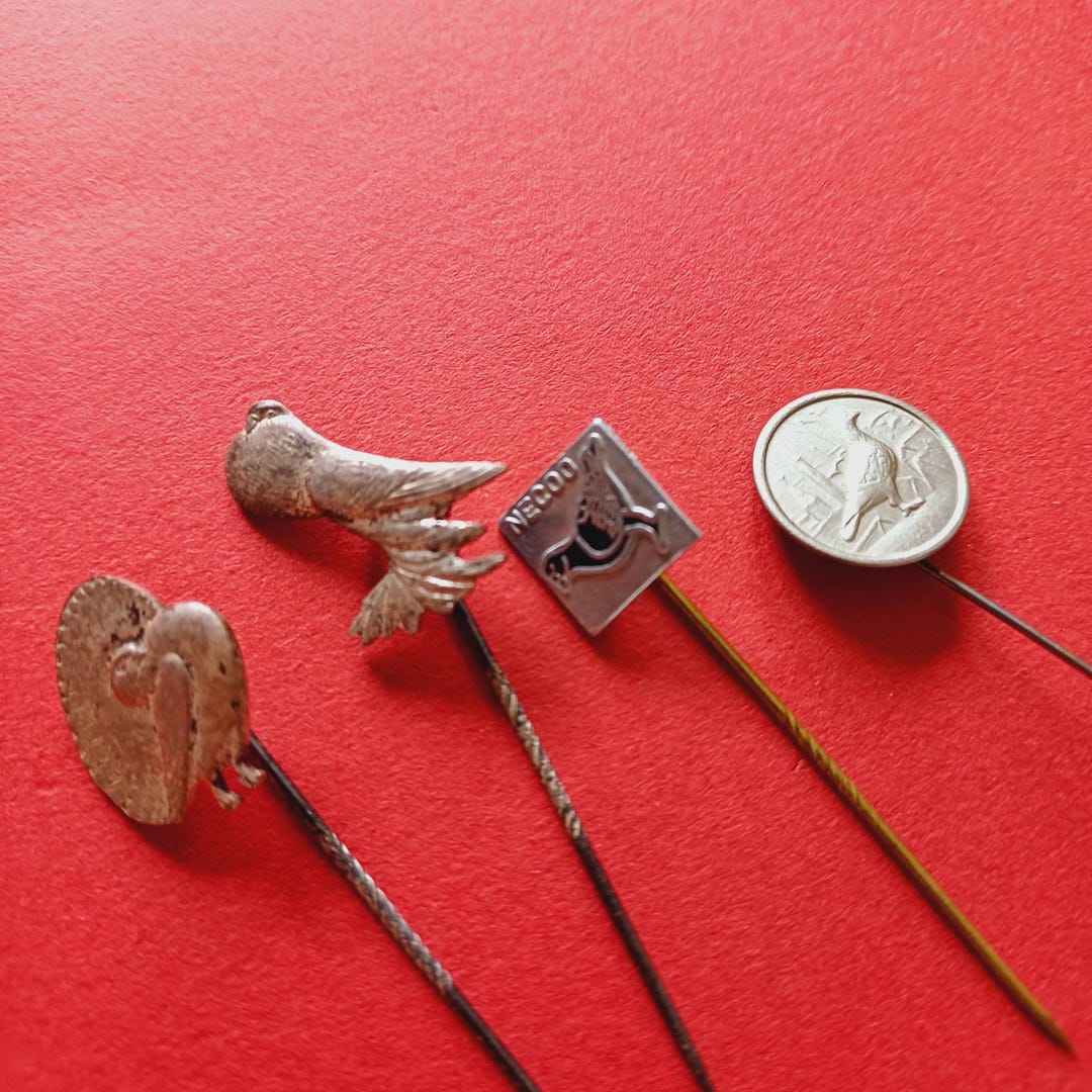 Vintage Detailed Pins of Pigeons, Old Pigeon Items, City Pigeon Pins ...