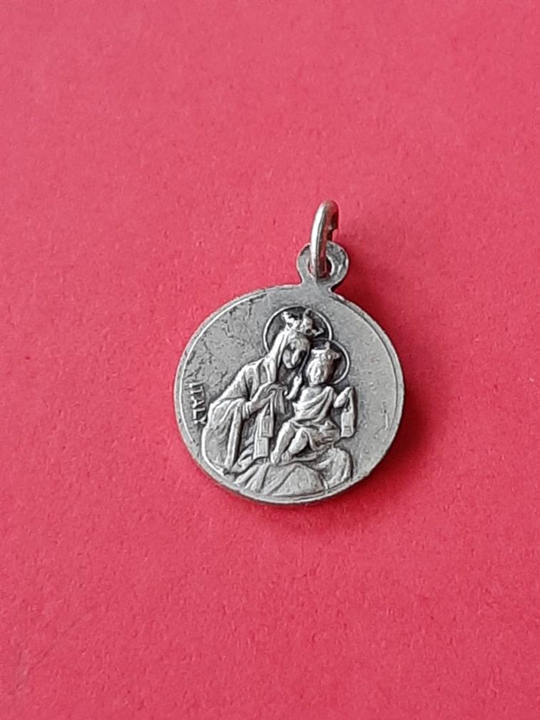 Religious Detailed Italian Vintage Silver Plated Charm of Our Lady ...