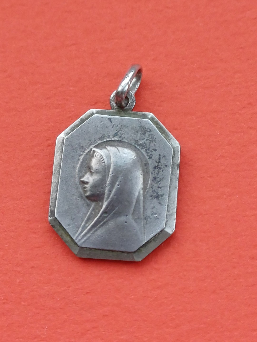 Vintage Religious Catholic Engraved Mama Medal Pendant of Our Lady of ...