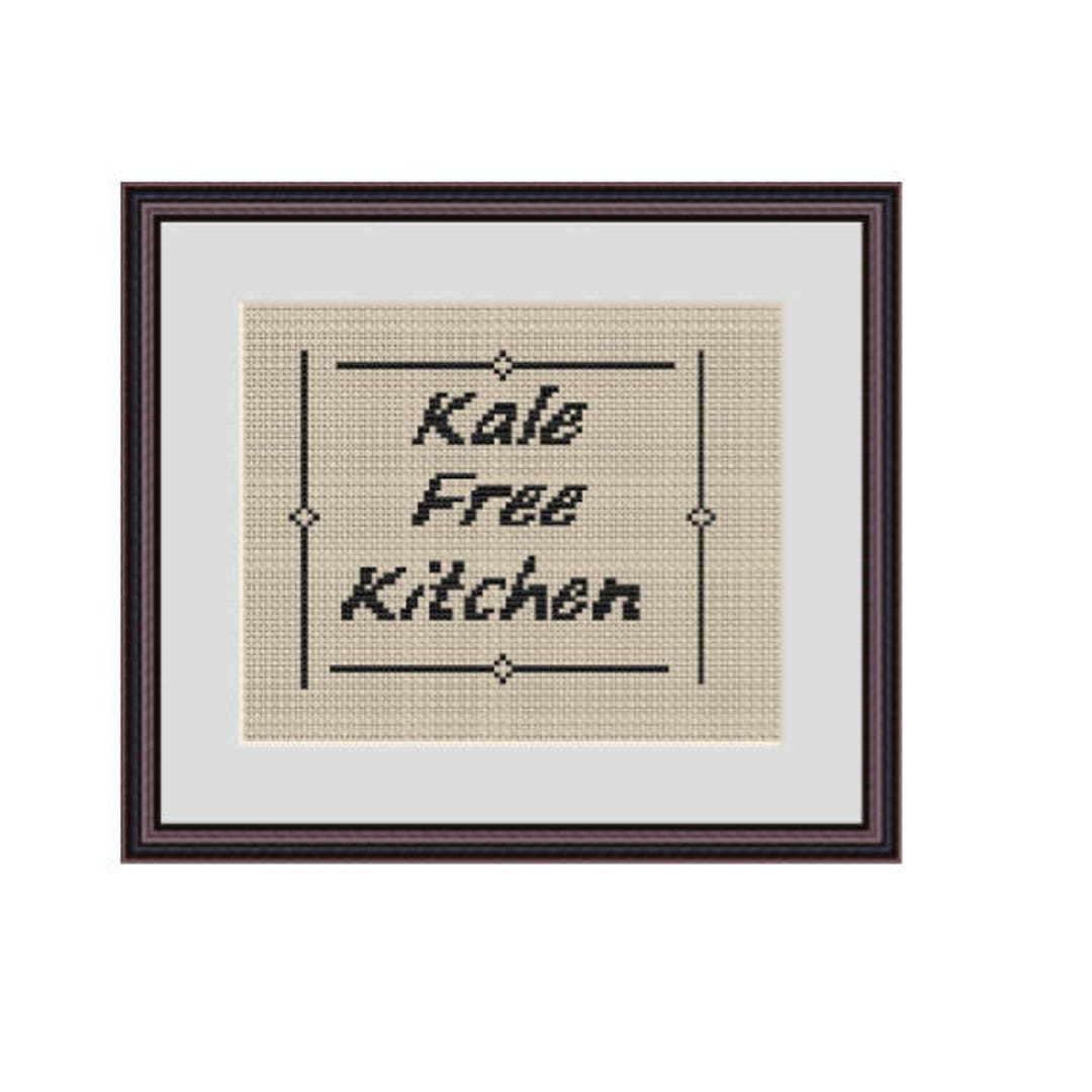 Kale Free Kitchen Pattern. Pdf. Counted Cross Stitch Pattern. - Etsy
