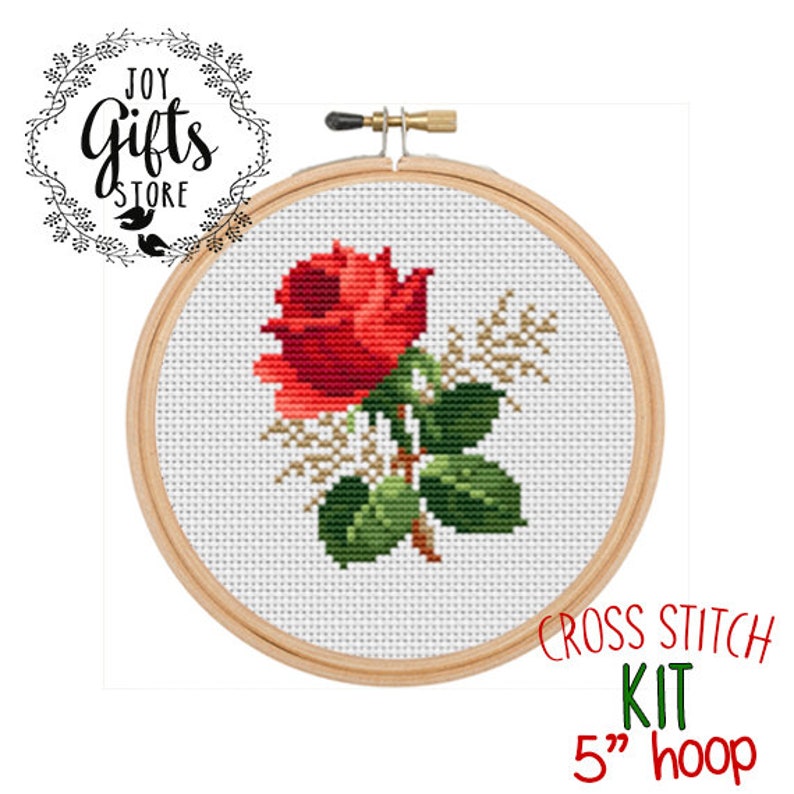 Red Rose Cross Stitch Pattern. Flower Pattern. Rose Counted - Etsy