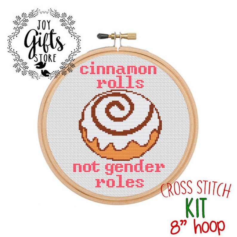 Cinnamon Rolls Not Gender Roles Cross Stitch Kit Feminist Etsy