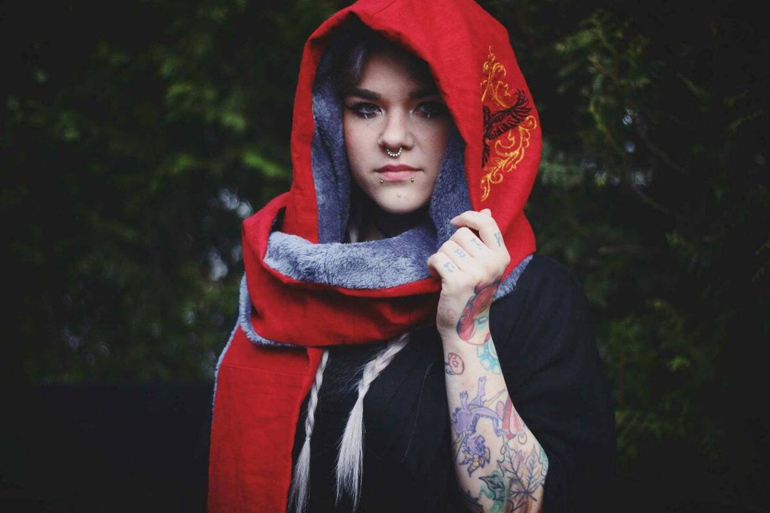 Hooded Scarf Hooded Scarf Raven Ornament - Etsy