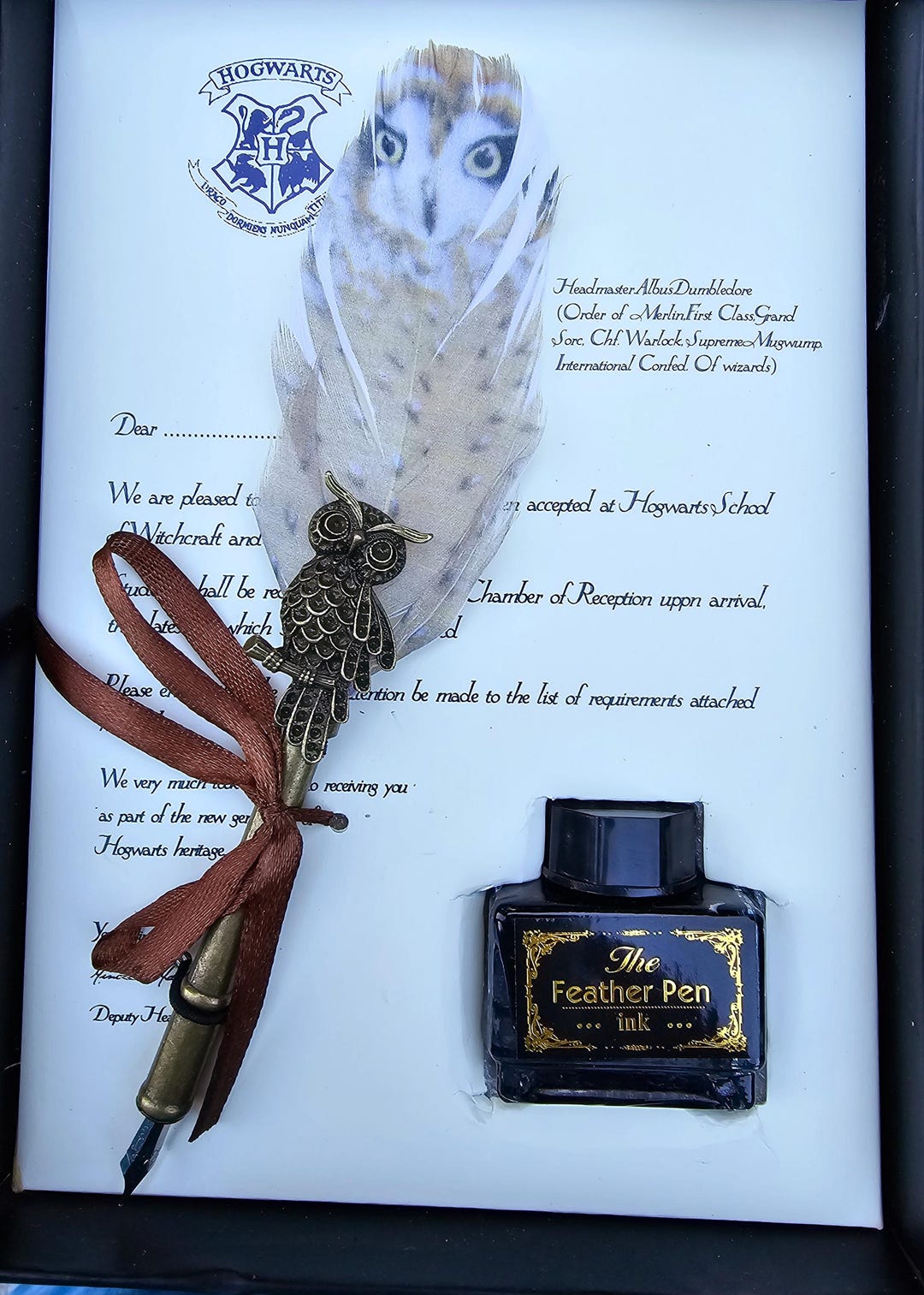 The Wizarding World Calligraphy Owl Pen With Black Ink - Etsy