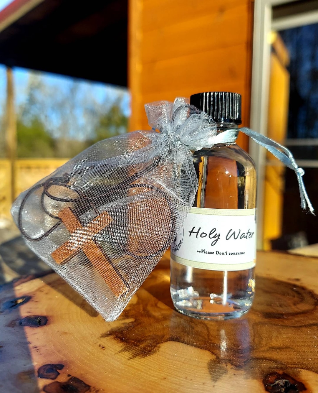 Blessed Holy Water Blessed by a Catholic Priest, Free Wooden Cross ...