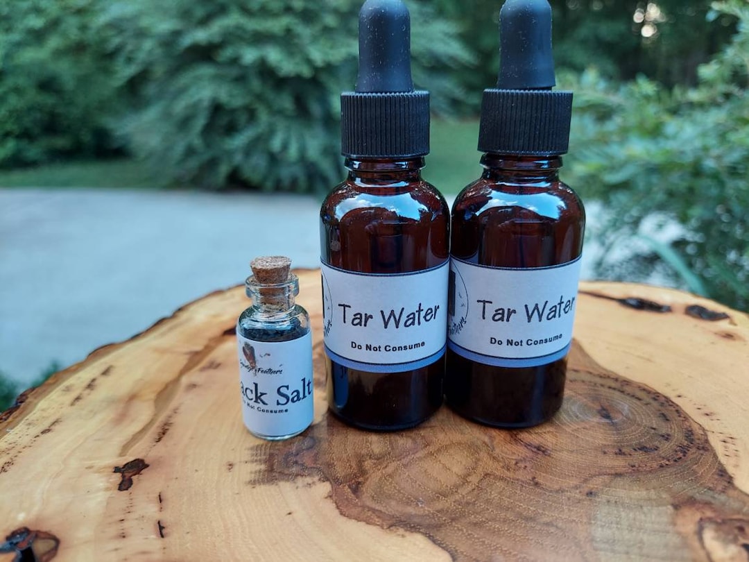 2 Tar Water Aka Pine Tar Water With Bonus- Mini Bottle Black Salt - Etsy