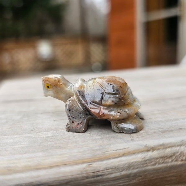 Carved Stone Turtle - Etsy