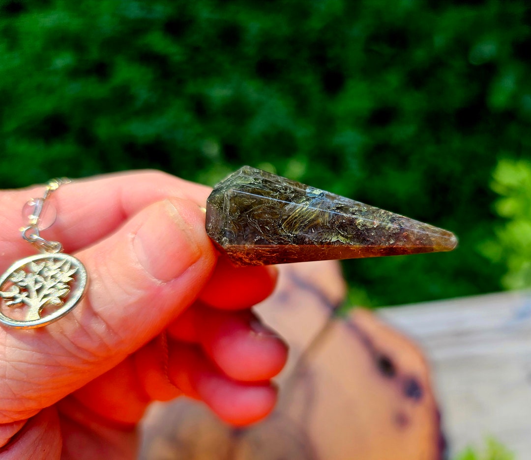 Mossy Agate Pendulum With Tree of Life Charm - Etsy