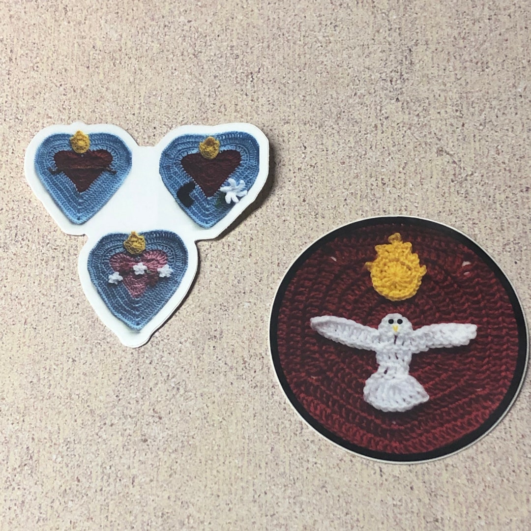 Catholic Sticker Pack, Holy Hearts & Holy Spirit Dove Stickers, Come ...