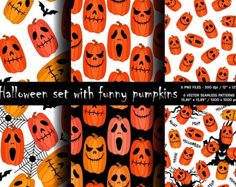 Halloween Digital Paper Pack Scrapbook Autumn Watercolor - Etsy