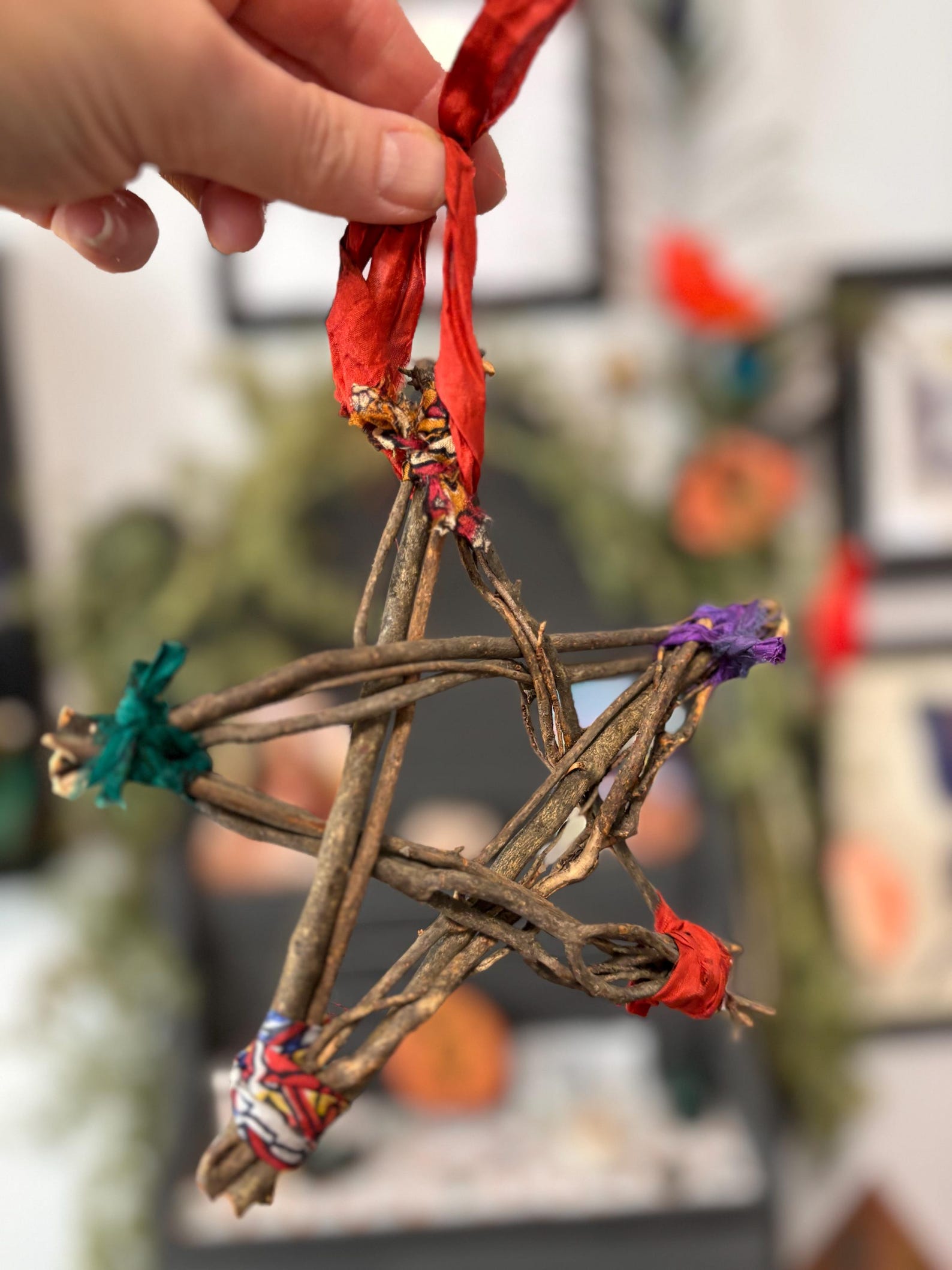 Primitive Twig Star Ornament, Rustic Shelf or 3 Tier Tray Decor, Altar ...