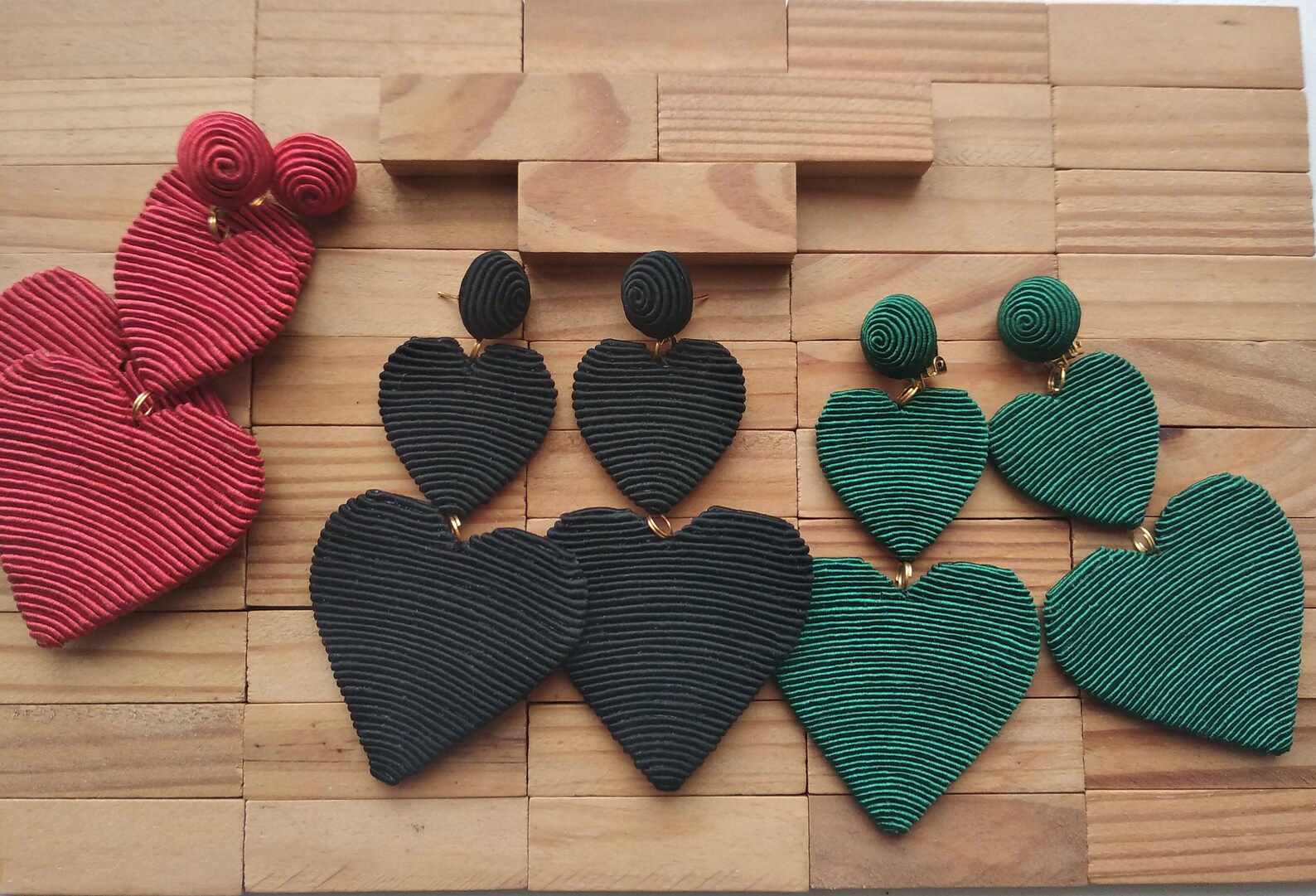 Ivory Cora double heart Bon bon clip on earringsstud / post | Etsy