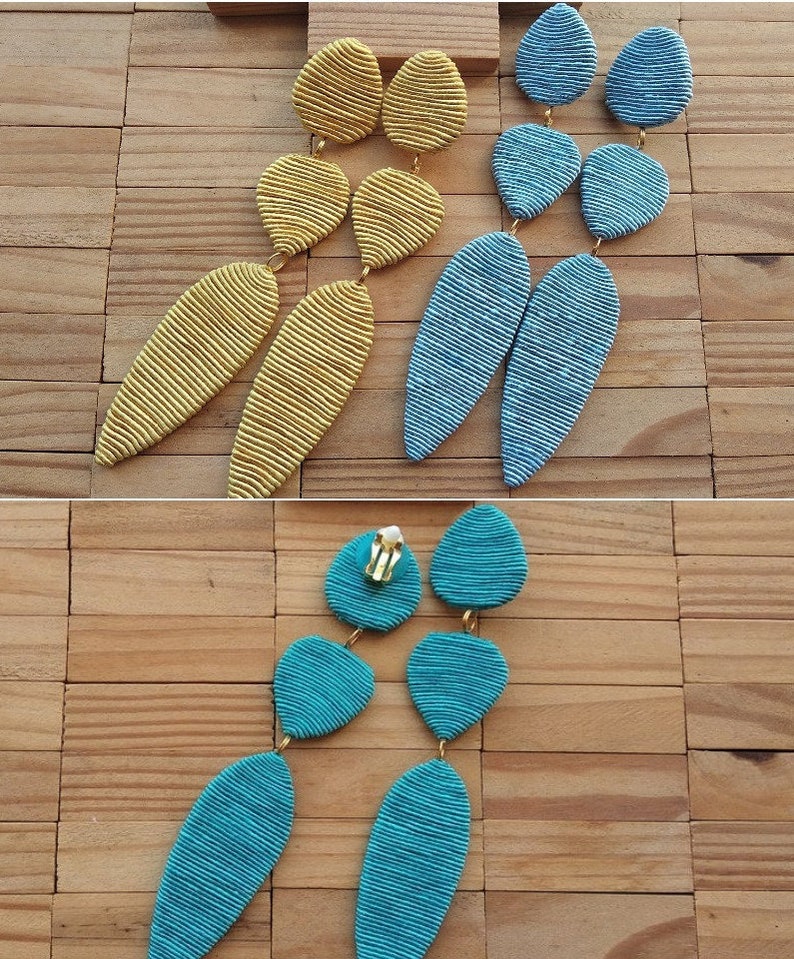 Ivory Olive Jacaranda Bon Bon Clip on Earringsstud / Post | Etsy