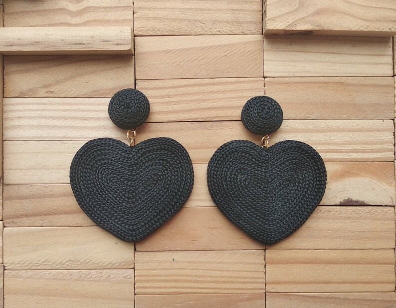 Cora Heart Pink Red Bon Bon Clip on Earrings Stud / Post Two - Etsy