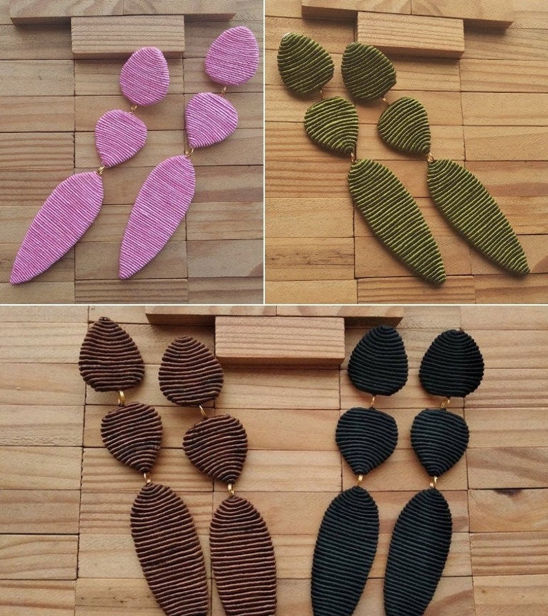 Ivory Olive Jacaranda Bon Bon Clip on Earringsstud / Post | Etsy