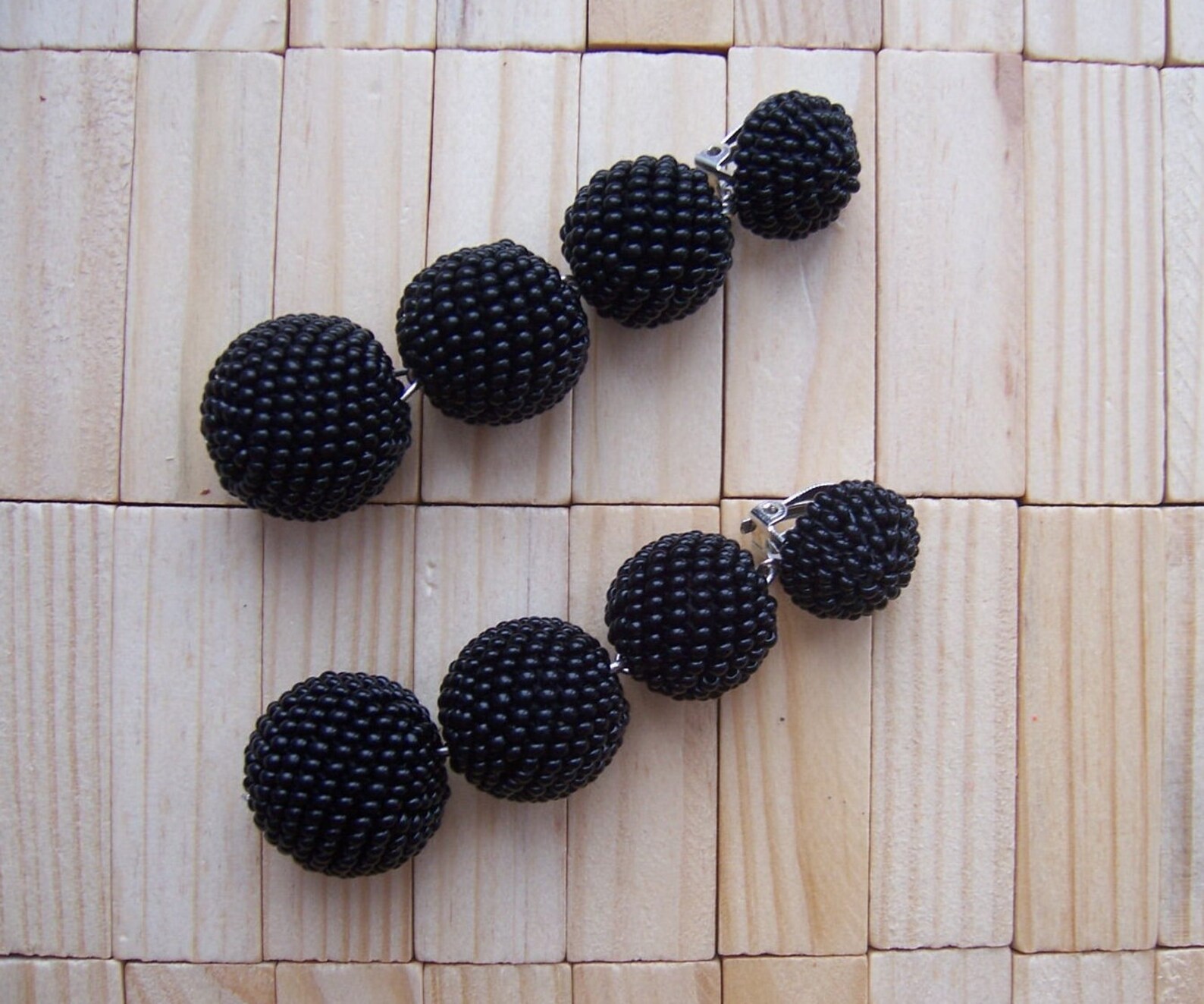 Bon Bon clip on Earrings 4 four balls gold silver red pink | Etsy