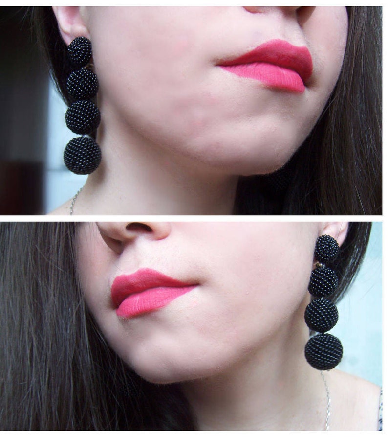 Bon Bon Clip on Earrings 4 Four Balls Gold Silver Red Pink - Etsy