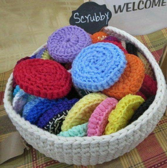 Nylon Net Scrubbies Set of 3 Crochet Pot Scrubbers Mesh | Etsy