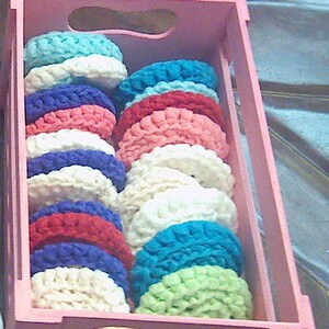 Nylon Net Scrubbies, Set of 3, Crochet Pot Scrubbers, Mesh Dish Scrubby ...