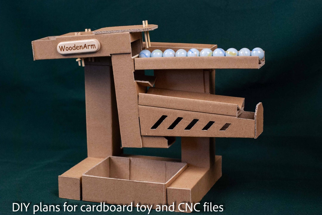 DIY Plans for Cardboard, Marble Machine, Plans & Patterns, Handmade Child's Toy, CNC File, Laser ...
