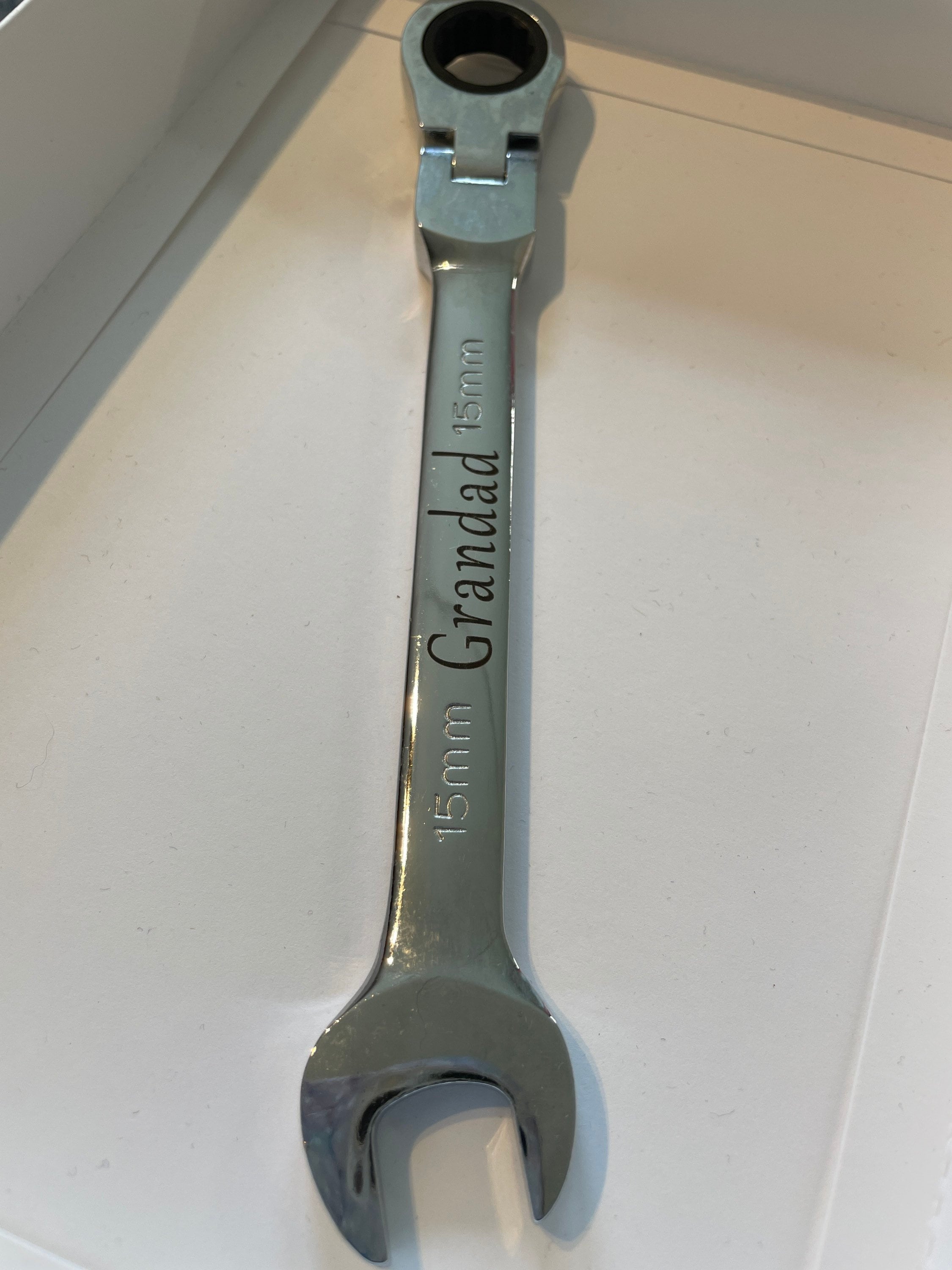 Personalised Spanner 15mm Dad Gift Grandad Birthday Tool Combo Engraved ...