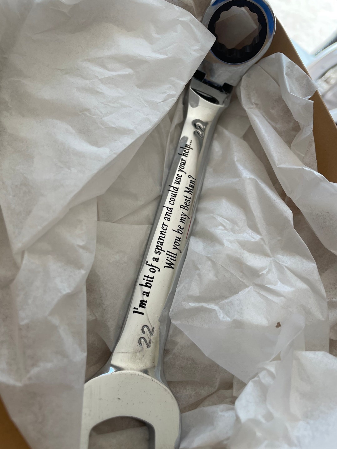 Personalised Spanner 22mm Dad Gift Grandad Birthday Tool Combo Engraved ...