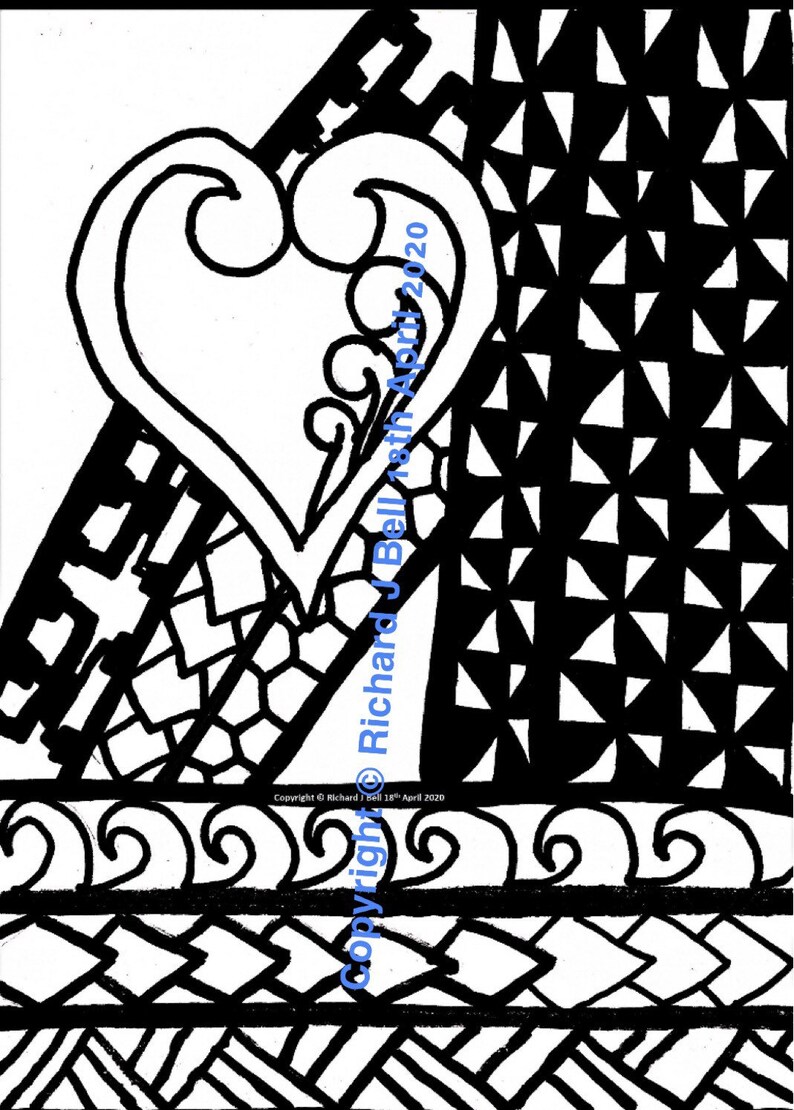 Colouring Page Digital Download: Polynesian Love by Richard J - Etsy