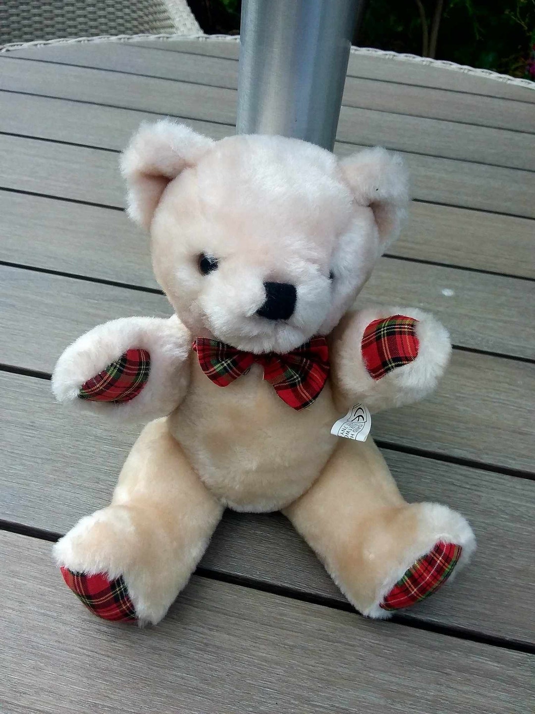 David Halsall Plc Cream Plush Bear/80s/tartan/paws/pads/c6 - Etsy