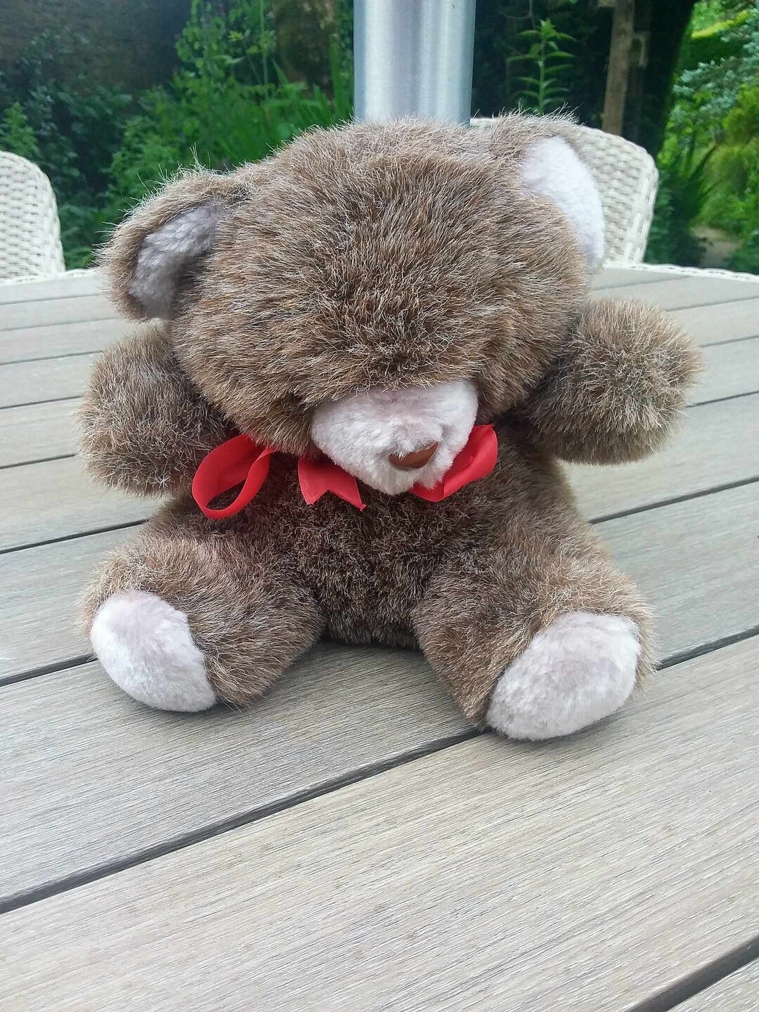 Linda Bear/brown/grey Brindle Plush/80s /C5 - Etsy