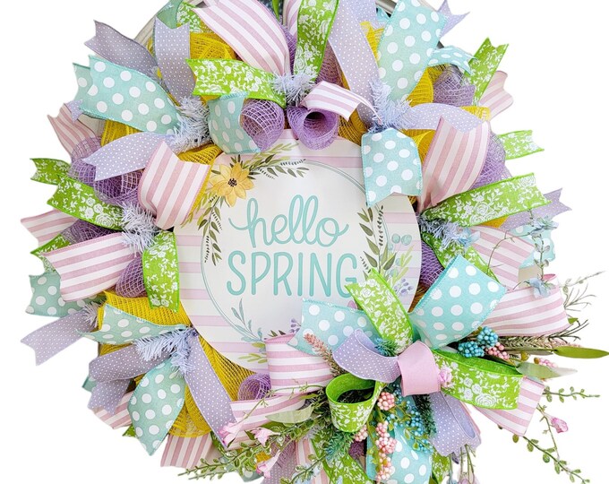 Hello Spring Spring Wreath Spring Floral Spring Wreath For Front