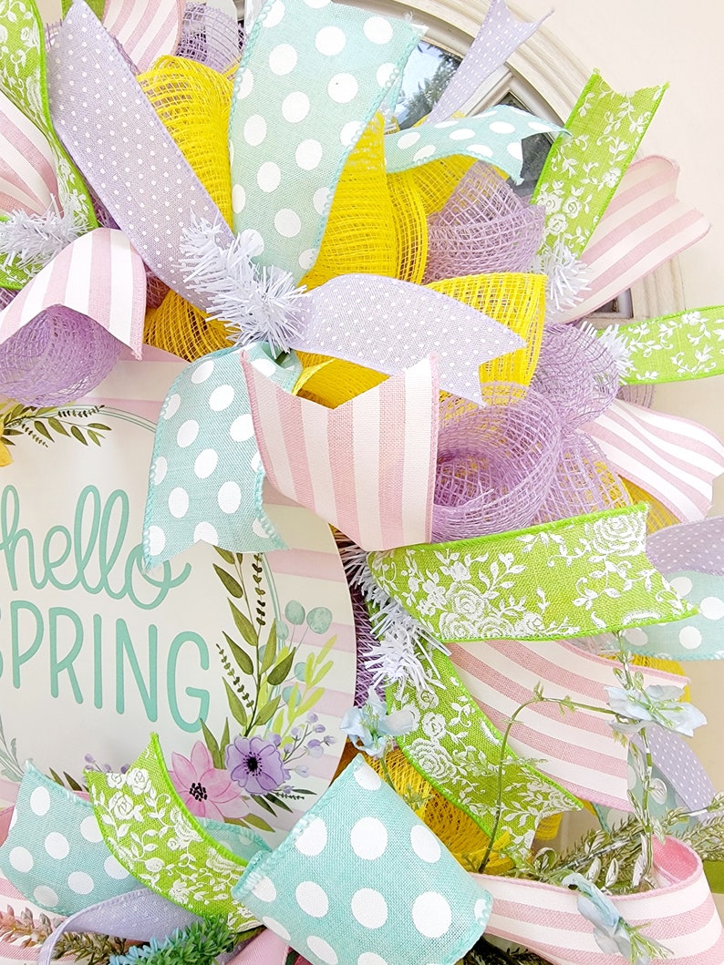 Hello Spring, Spring Wreath, Spring Floral, Spring Wreath for Front ...