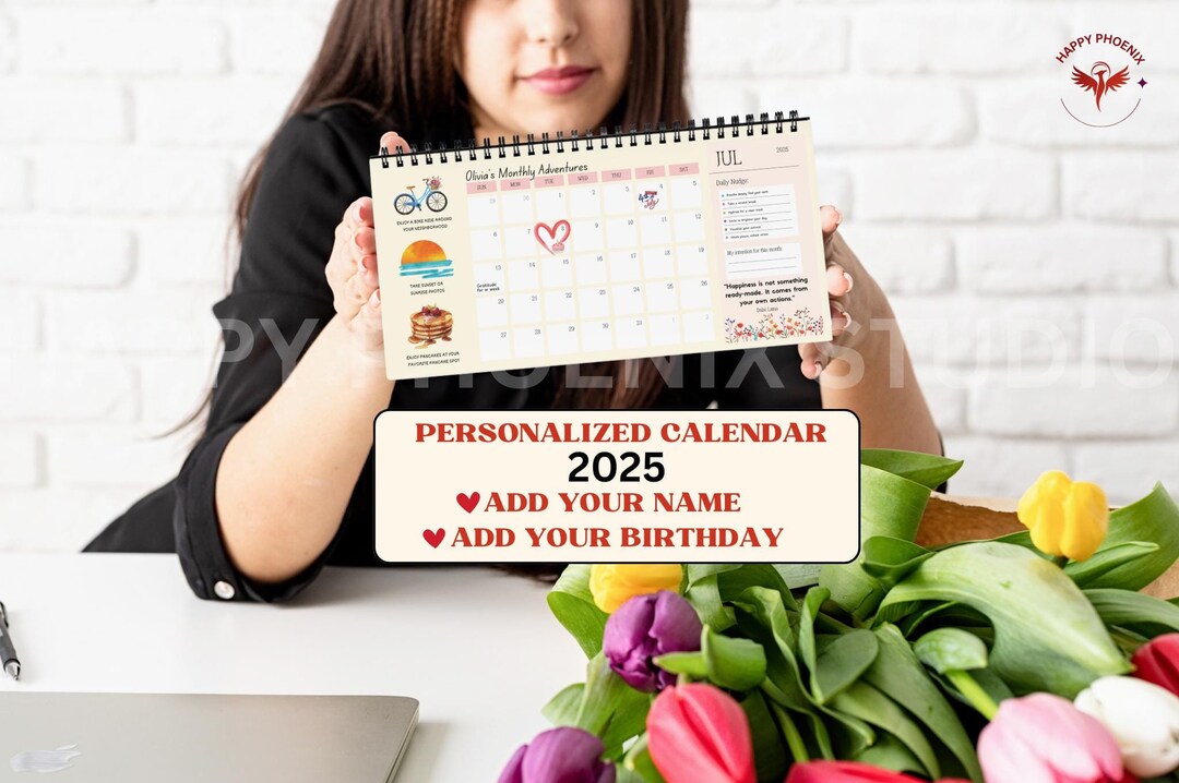 Personalized Desktop Calendar, Personalized Gift, Christmas Gift, Xmas ...