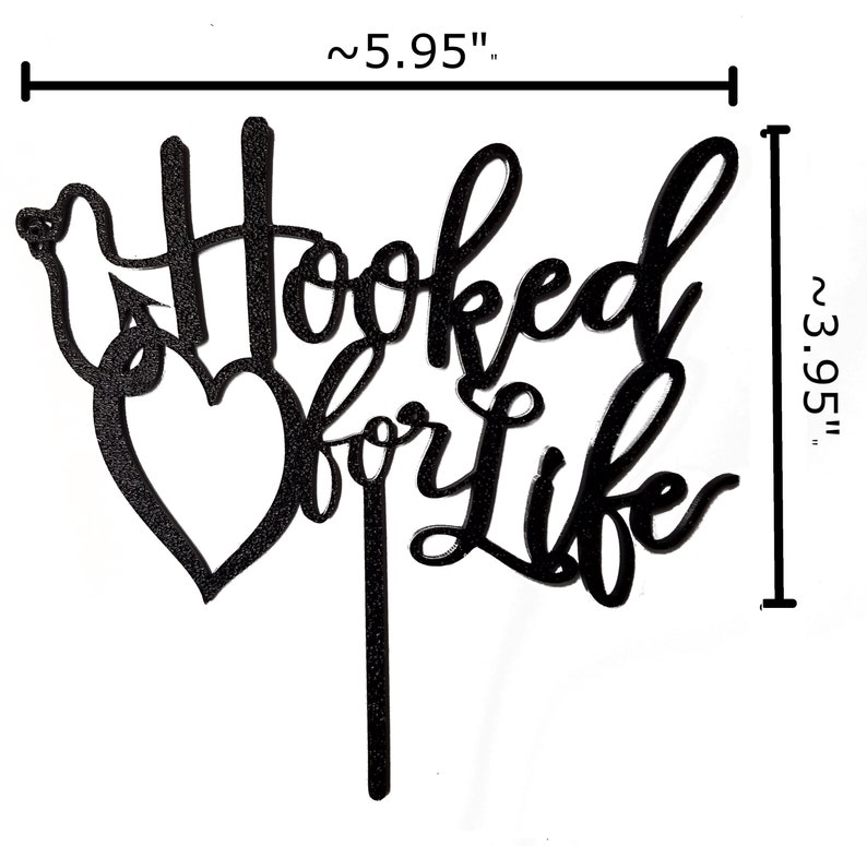 Hooked for Life Fishing Wedding Cake Topper - Etsy