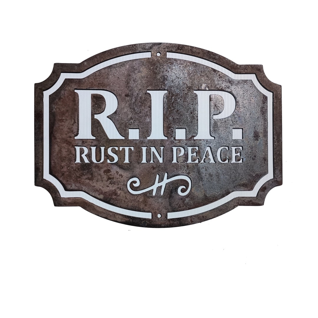 Rust in Peace Metal Garage Sign Rustic Rat Rod Art - Etsy