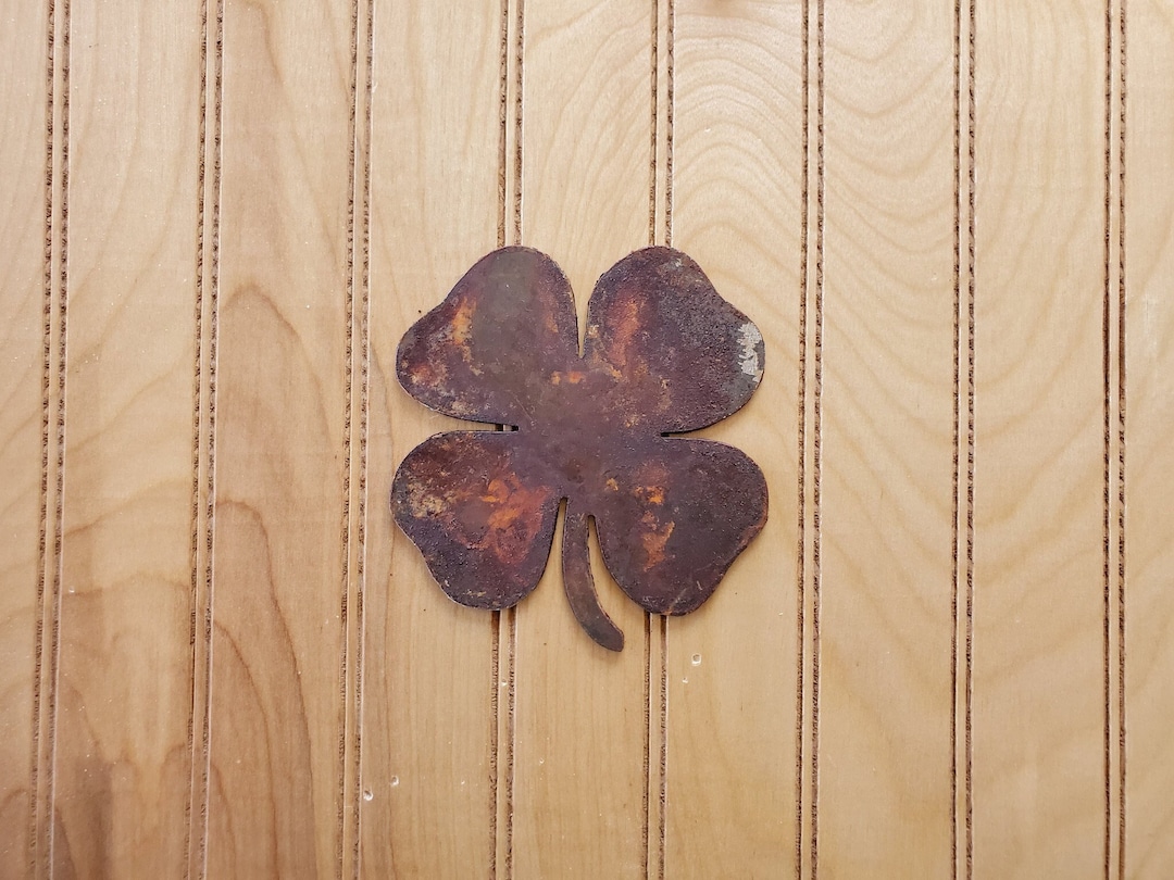 Four Leaf Clover Rusty 4 Inch Tall Metal Decoration Art - Etsy