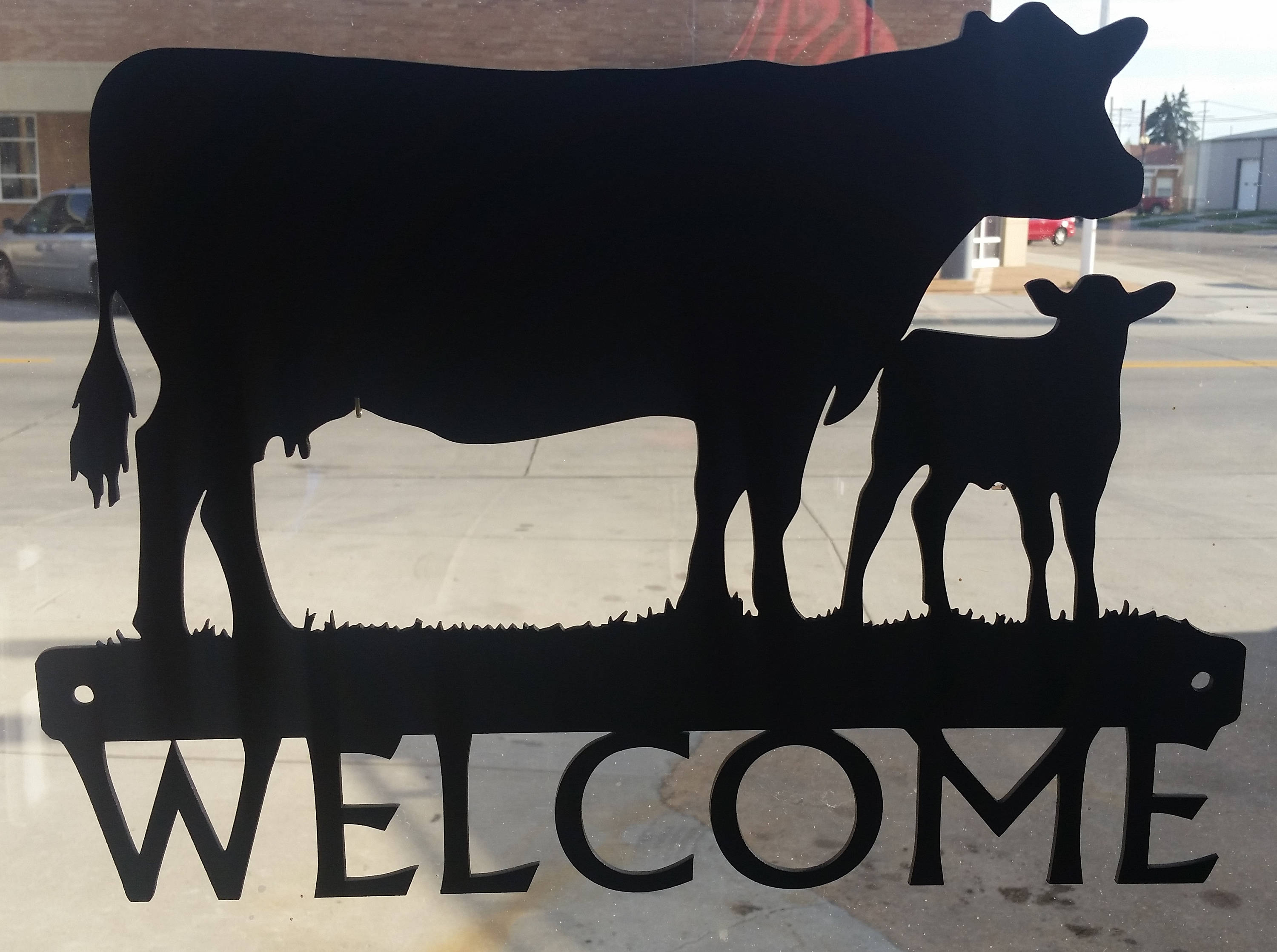 Cow and Calf Welcome Sign ABS Plastic Cutout Window Art - Etsy