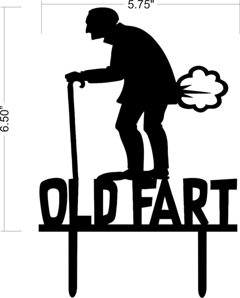 Funny Old Fart Birthday Cake Topper: Over the Hill - Etsy
