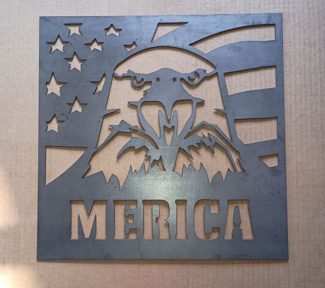 Bald Eagle Merica Raw Metal Steel Sign Patriotic - Etsy