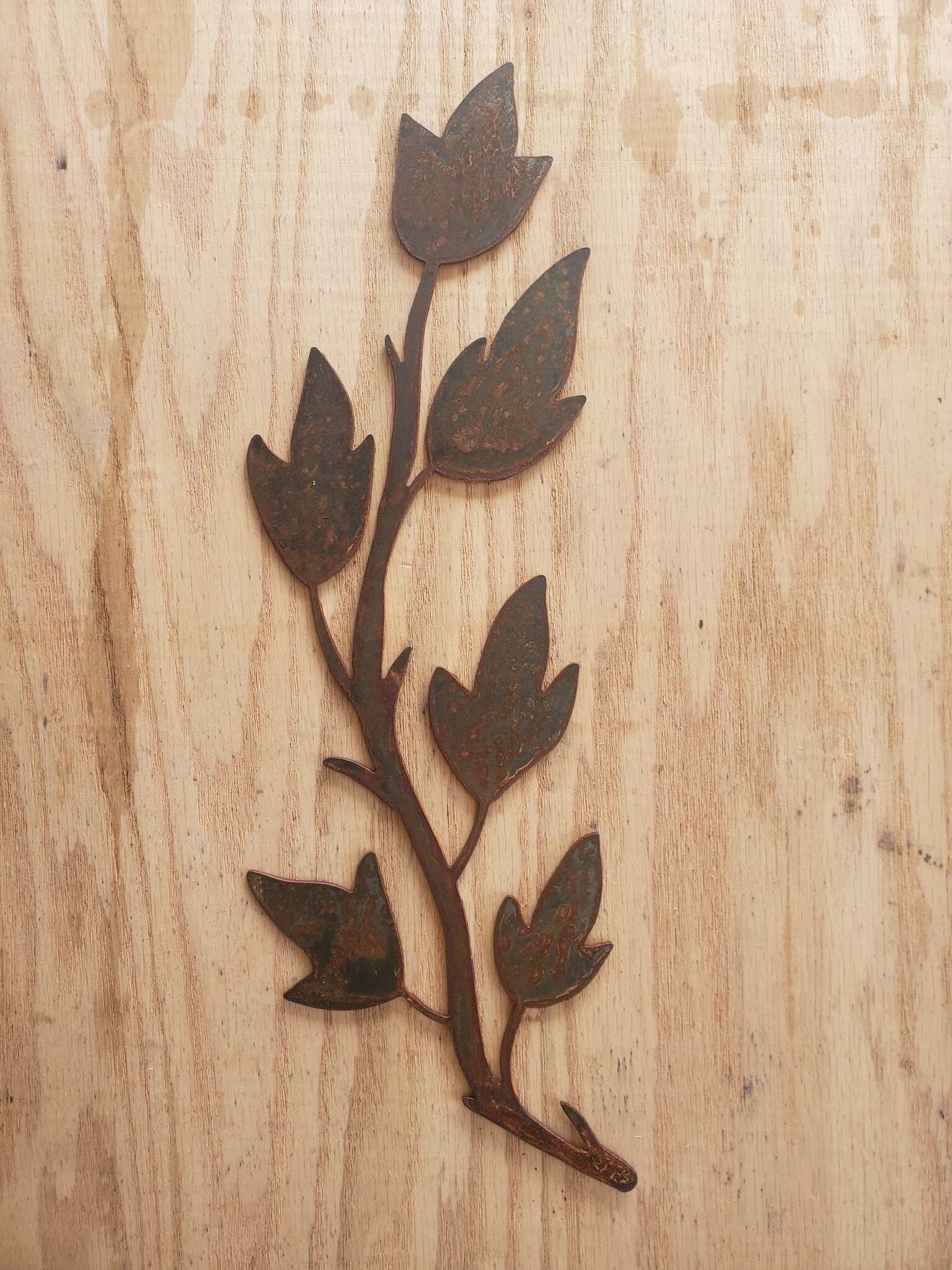 Branch With Leaves Rusty Metal Fall Art Decoration - Etsy