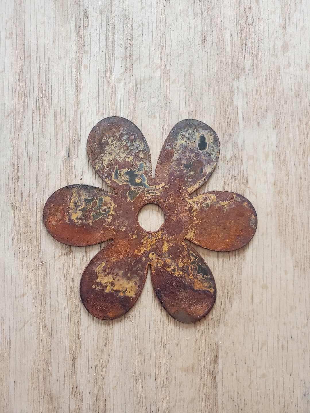 Rusty Metal Flower Head 4 Inch Tall Fall Decoration Art - Etsy