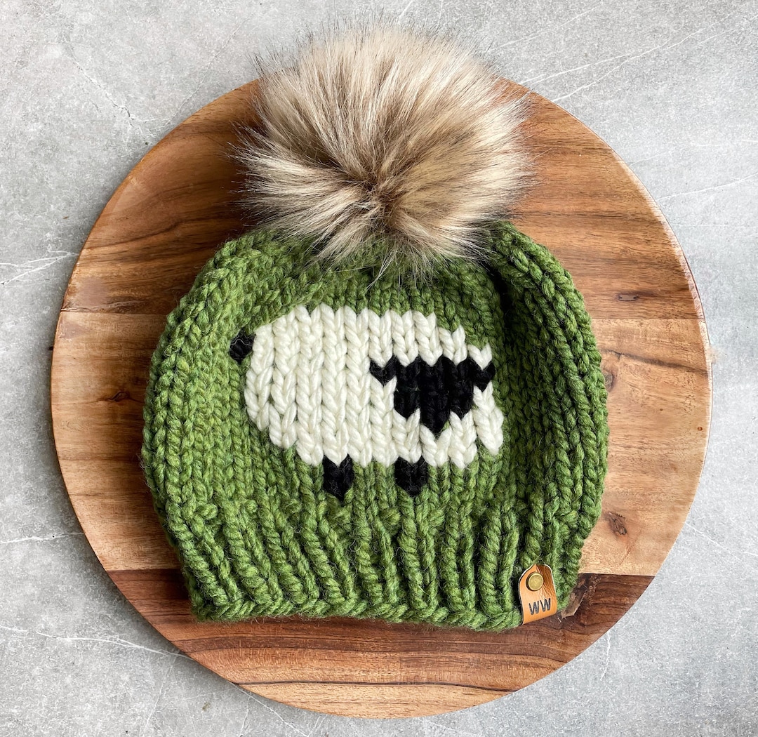 Women’s Knit Sheep Beanie / Knit Hat / Sheep Mom / Farm Wear ...