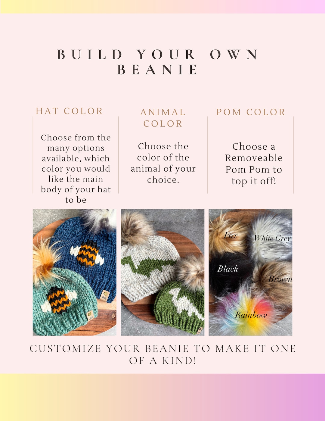 Build Your Own Beanie, Chicken, Bees, Dinosaurs, Horse, Sheep, Duck ...