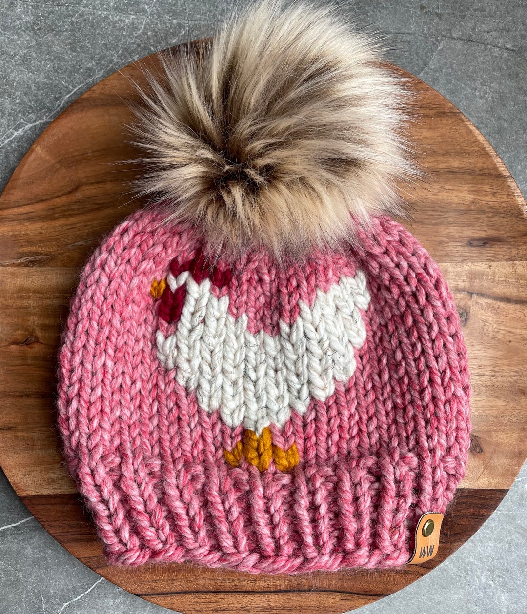 Women’s Knit Chicken Beanie / Knit Hat / Chicken Mom / Farm Wear ...