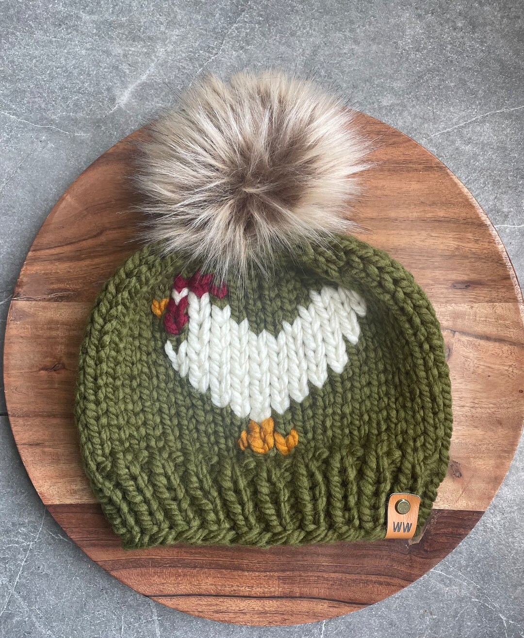 Women’s Knit Chicken Beanie / Knit Hat / Chicken Mom / Farm Wear ...