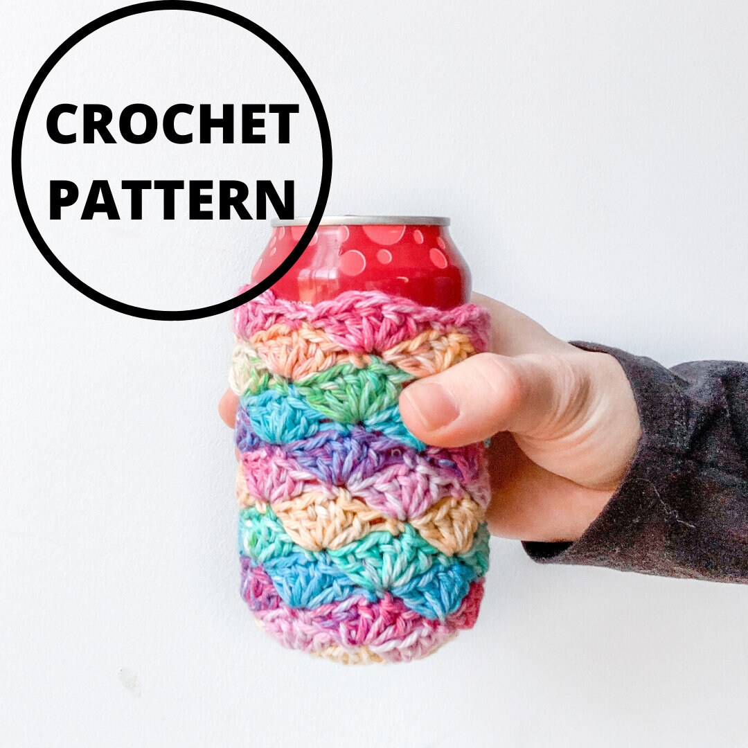 Crochet Can Cozy // Sippin Shells Can Cozy // Crochet Pattern // Can ...